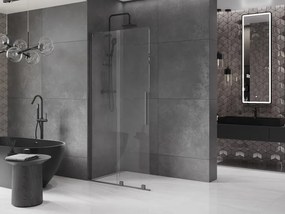 Mexen Velar L, posuvná sprchová zástěna Walk-in 120 x 200 cm, 8mm čiré sklo, broušený grafit, 871-120-003-03-95