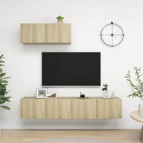 TV skříňky 3 ks dub sonoma kompozitní dřevo 3079016