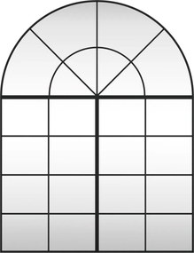 vidaXL Nástěnné zrcadlo černé 100 x 130 cm oblouk železo [3200613]