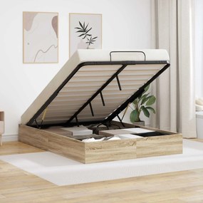 Ottoman postel Sonoma dub 203 x 120 x 25 cm Dřevěný materiál 3409239