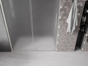 Mexen Velar, posuvné sprchové dveře do otvoru 130 cm, 8mm sklo námraza, broušená ocel, 871-130-000-31-97