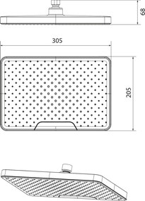 Sapho hlavová sprcha 205 x 305 mm plast chrom SK152