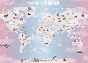 Malvis ® Tapeta Mapa světa (Anglicky) Vel. (šířka x výška): 216 x 140 cm