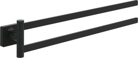 Villeroy & Boch Elements Striking - Držák ručníků dvojitý, délka 43 cm, matná černá TVA152025000K5