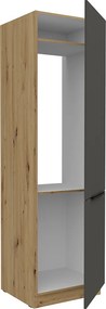 ARIA pa | vysoká skříňka 60 LO-210 2F na vestavnou lednici | 60 cm | ANTI FINGERPRINT povrch | artisan/šedá grafit