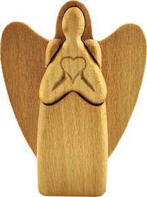 AMADEA Dřevěný anděl, masivní dřevo, výška 10 cm