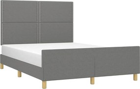 Rám postele bez matrace tmavě šedý 140 x 190 cm textil 3124969