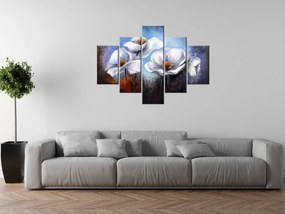 Gario Ručně malovaný obraz Alpské máky - 5 dílný Rozměry: 100 x 70 cm