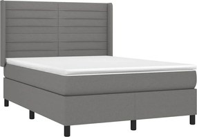 Box spring postel s matrací tmavě šedá 140x200 cm textil 3131514