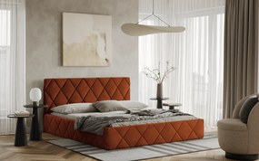 Postel LUKA 180x200 měděná s úložným prostorem