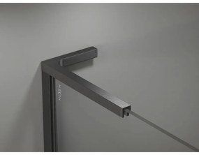 Mexen, Mexen Kioto-X L sprchová stěna 100 x 200 cm, průhledná 10 mm, pistolově šedá kartáčovaná - 800-100-107-66-00-X