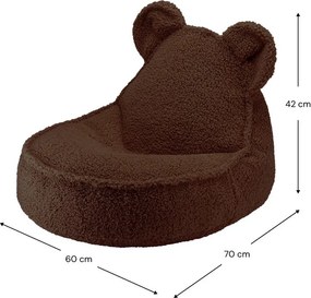 Tmavě hnědý dětský sedací vak z textilie bouclé Warm Hazel – Wigiwama