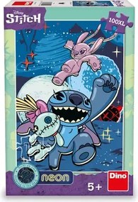 DINO Puzzle Stitch XL Neon / 100 dílků / od 5 let