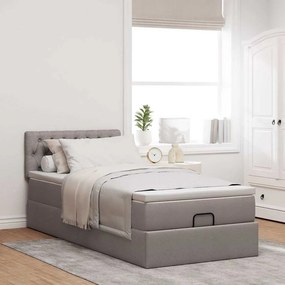 Osmanský rám postele s matrací taupe 80x200cm textil 3312350