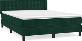 Box spring postel s matrací tmavě zelená 140x200 cm samet 3131204