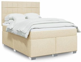 Box spring postel s matrací krémová 140x200 cm textil 3292816