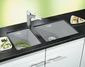 Blanco Subline 320-U, silgranitový dřez pod pracovní desku 350x460x190 mm, 1-komorový, šedá vulkán, BLA-527343