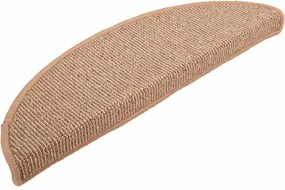 Schodové rohože 15 ks 56 x 17 x 3 cm světle hnědé půlkulaté 149851