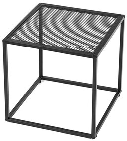 Odkládací příruční stolek CT-605 GREY, 42x42 cm, kov černý matný lak