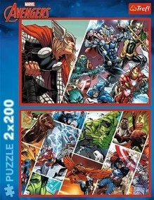 Trefl - Puzzle - Avengers: Obráncis světa / 2x 200 dílků / 41 x 27.5 c