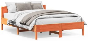 Rám postele s čelem voskově hnědý 160x200 cm masivní borovice,  3216196
