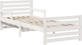 Rám postele s rozšiřitelnou matrací s čelo Bílá 80 x 200 cm 3385947