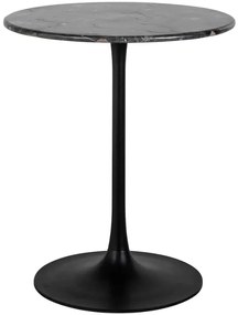 OnaDnes -20% Černý kulatý mramorový bistro stolek Richmond Carlten 65 cm