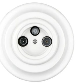 Bohemia-Design - Porcelá. retro TV/SAT-W zásuvka s rámečkem bílá K1-TV/SAT-W
