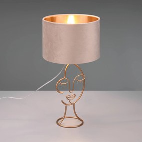 Stolní lampa Mary s designem obličeje béžová/zlatá