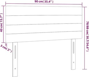Čelo postele s LED černé 90x5x78/88 cm textil 3121736