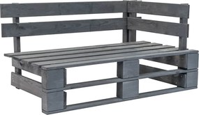 Zahradní pohovka z palet s šedými poduškami borovice 275294