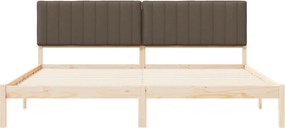 Rám postele s čalouněným čelem Taupe 200 x 200 cm 3405575