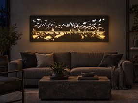 Li-Go "Jezero" světelný obraz 230V 120x40 cm provedení povrchu: dub světlý