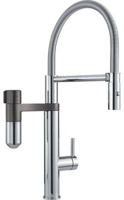 Franke - Vital Tap dřezová baterie s filtračním zařízením, flexibilním ramenem a sprškou, chrom/gun metal 120.0621.230