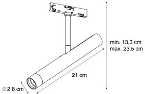 Moderní bodové svítidlo béžové s černou pro 1fázový kolejnicový systém - Slimline Avery