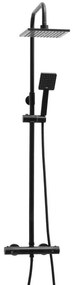 Erga Flova, sprchová souprava s termostatickou baterií a dešťovou hlavicí 20x20cm, černá matná, ERG-YKA-BP.FLOVA THERM 20 BLK