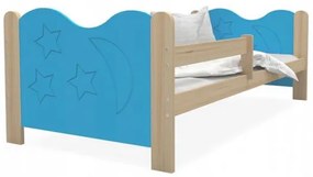 Dětská postel MIKOLAJ Color bez šuplíku 160x80 cm BOROVICE-MODRÁ