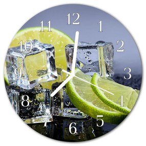 Nástenné skleněné hodiny Citrusové ovoce fi 30 cm