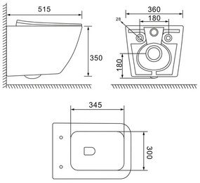 BPS-koupelny Podomítkový modul Geberit DuoFix s WC mísou YU-WH-TR-03 + ovládací tlačítko Delta 30 chrom