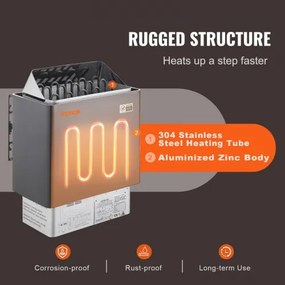 8 kW elektrický saunový topný kamna Digitální ovladač pro domácí lázně 8-12 m³