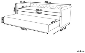 Rozkládací postel 80 cm LISABON (s roštem) (béžová). 1022719