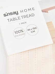 Sinsay - Ubrus na stůl s květinovým krajkovým vzorem - krémová