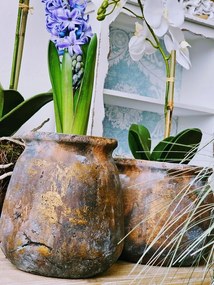Dekorativní teracotová váza/květináč Tera - Ø 16*18 cm