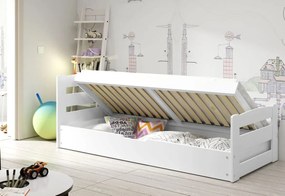 Dětská postel ERNIE P1, bílá, 90x200 cm + matrace + rošt ZDARMA
