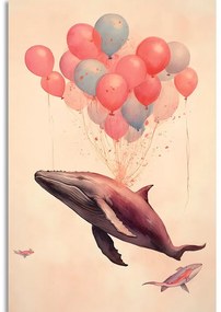 Obraz zasněná velryba s balony - 40x60