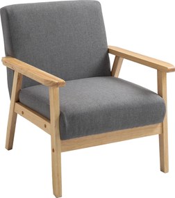 Křeslo HOMCOM do obývacího pokoje, lounge křeslo s dřevěnými nohami, relaxační křeslo s látkovým potahem | Aosom