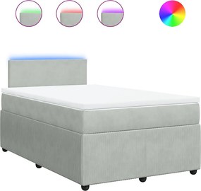 Box spring postel s matrací světle šedá 120x190 cm samet 3289980
