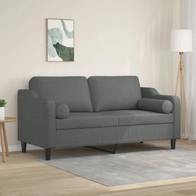 2místná pohovka s polštáři tmavě šedá 140 cm textil 3200846