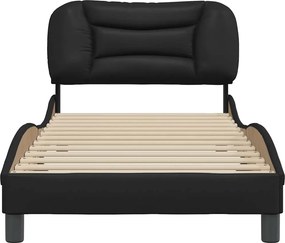 Rám postele bez matrace Hvar černý 90x200 cm umělá kůže 3207974