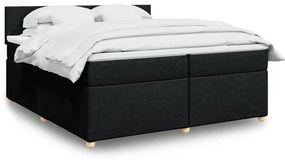Box spring postel s matrací černá 200x200 cm textil 3289082